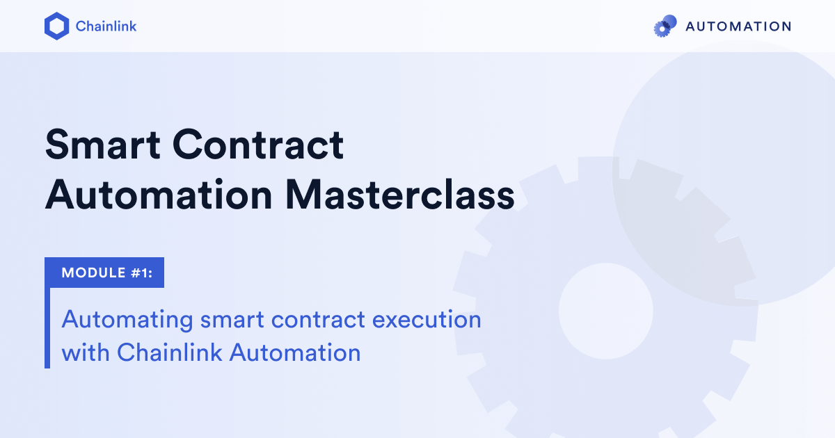 Triggering smart contract execution with Chainlink Automation | Chainlink